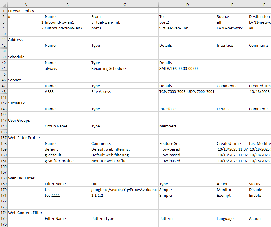Export to CSV | FortiPortal 7.4.0 | Fortinet Document Library
