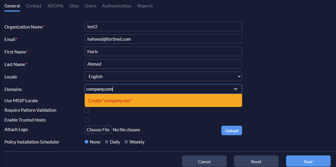 Color scheme options | FortiPortal 7.4.2 | Fortinet Document Library