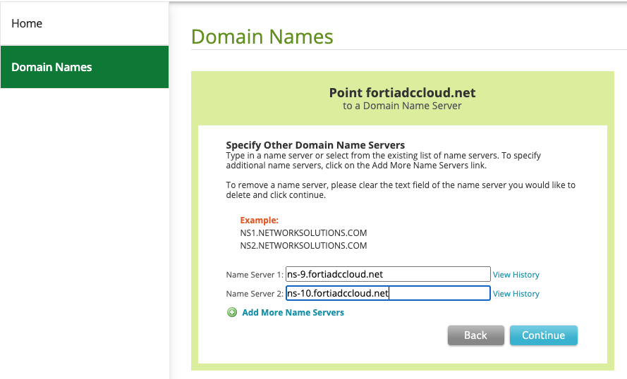 Linking GSLB to domain register | FortiAppSec Cloud 24.4.0 | Fortinet ...