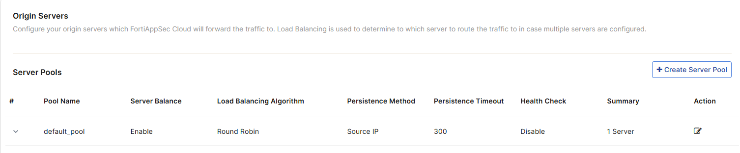 Origin Servers | FortiAppSec Cloud 24.4.0 | Fortinet Document Library