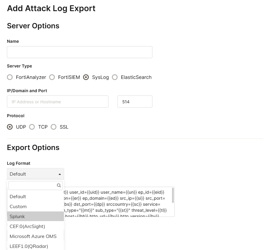 Using WAF with Splunk | FortiAppSec Cloud | Fortinet Document Library