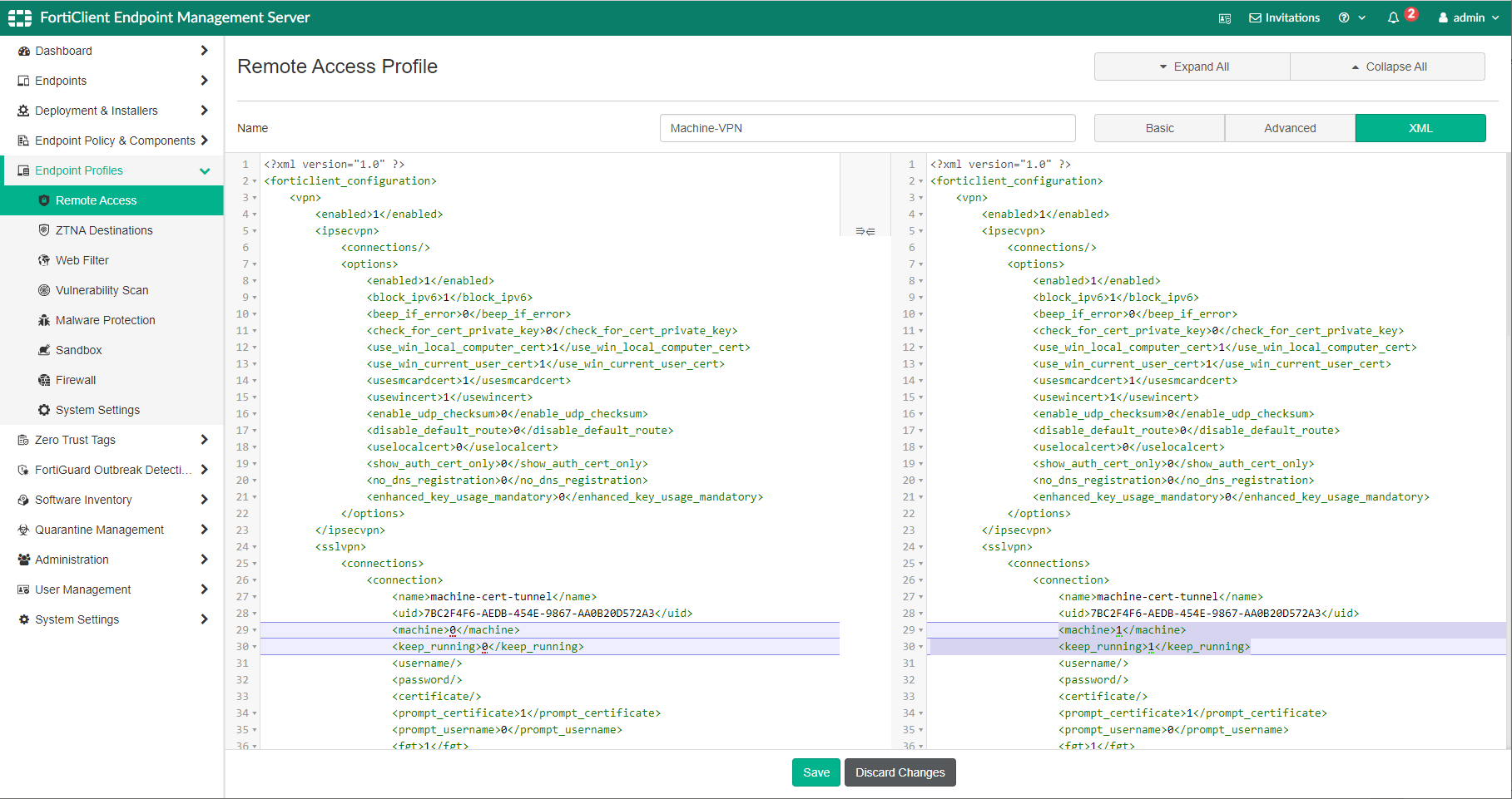 Configuring And Applying A Remote Access Profile Forticlient 7 4 1 Fortinet Document Library