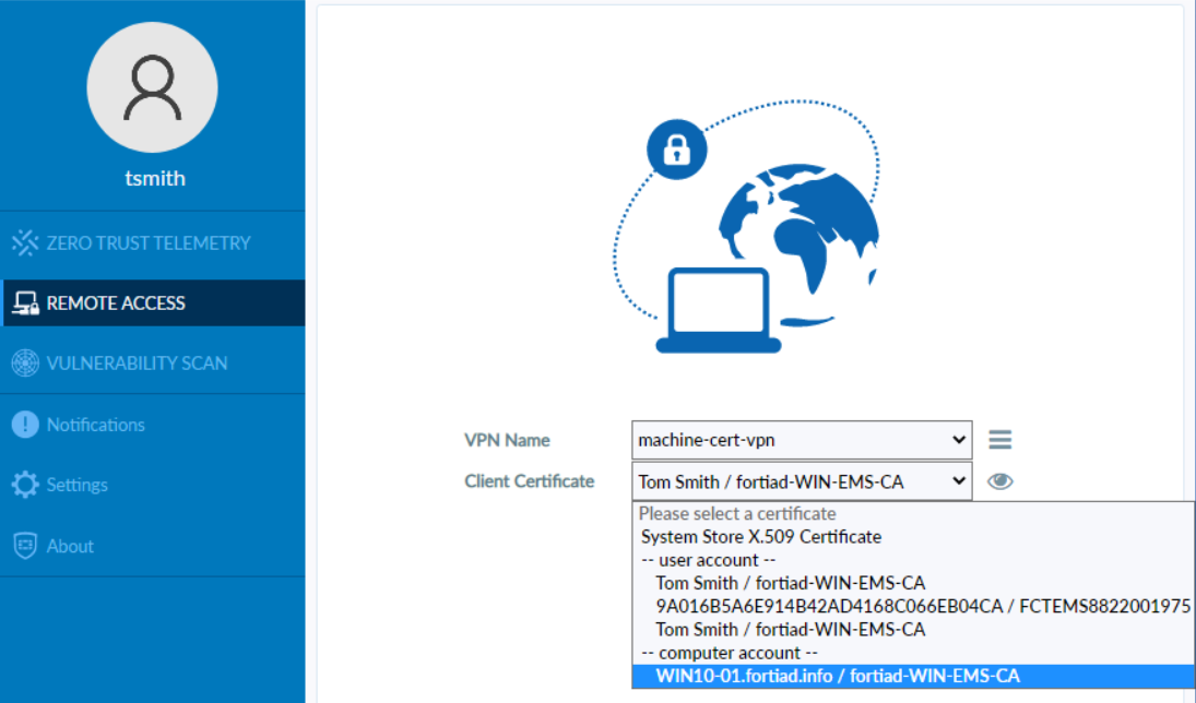 Verifying and troubleshooting | FortiClient 7.4.1 | Fortinet Document ...
