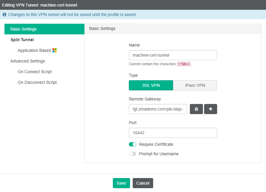 Configuring and applying a Remote Access profile | FortiClient 7.4.1 ...