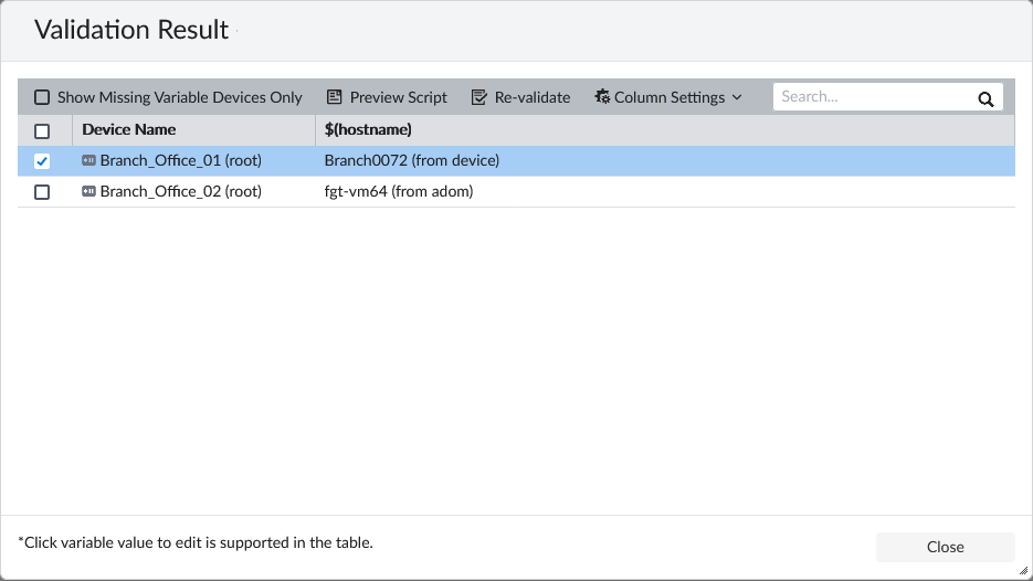 Validate CLI templates | FortiManager 7.4.6 | Fortinet Document Library