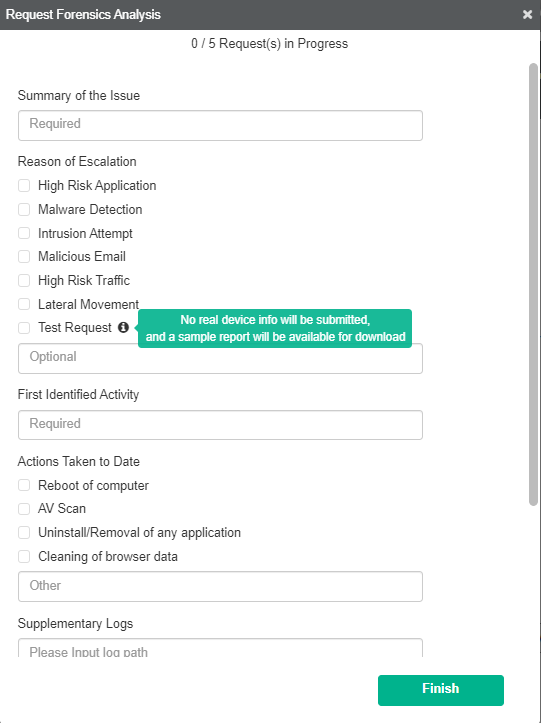 Requesting forensic analysis on an endpoint | FortiClient 7.4.3 | Fortinet Document Library