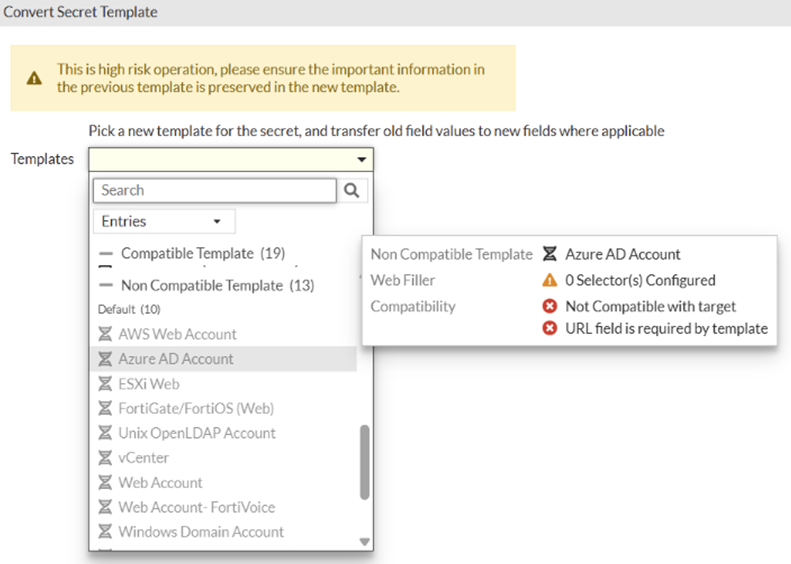 Creating a secret | FortiSRA 1.6.0 | Fortinet Document Library