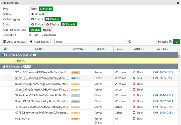 Signature-based defense | FortiGate / FortiOS 6.2.11