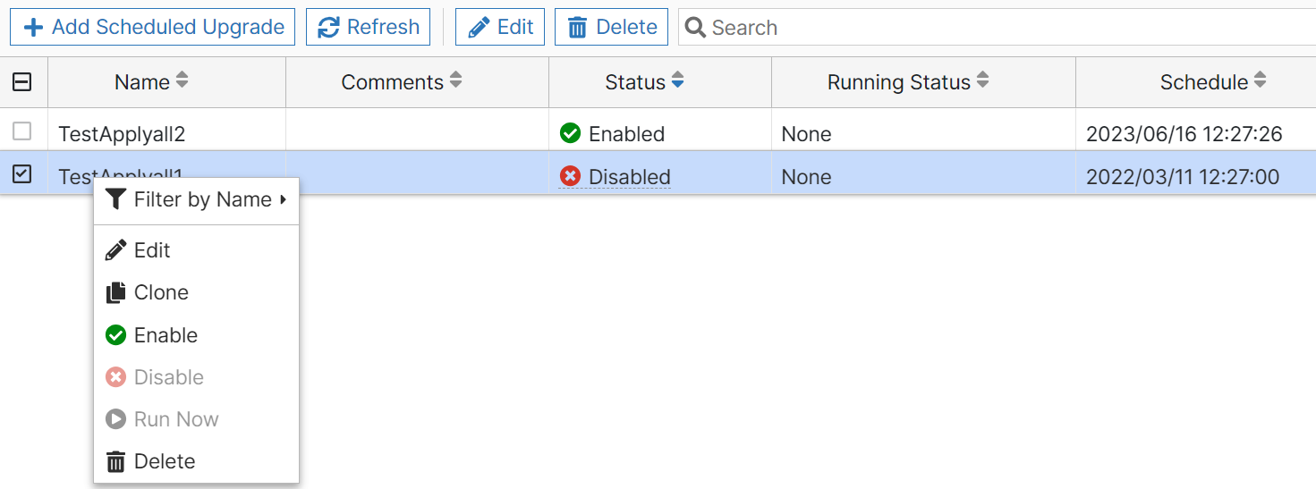 Scheduled Upgrades | FortiLAN Cloud 24.2.0 | Fortinet Document Library