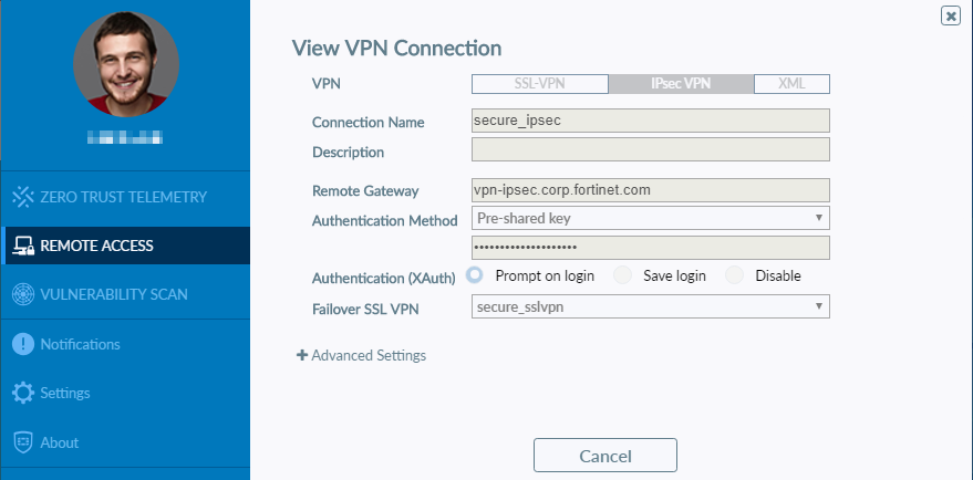 Configuring a backup VPN connection | FortiClient 7.2.8 | Fortinet ...