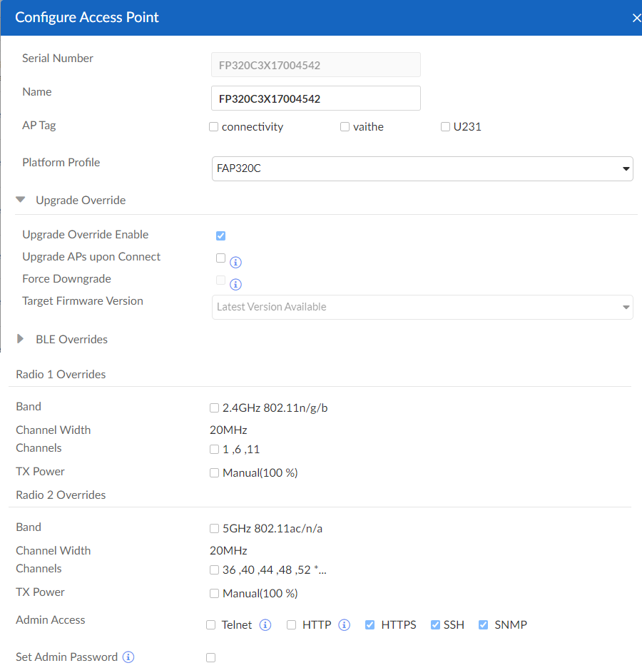 Configuring FortiAP settings | FortiLAN Cloud 24.1.0 | Fortinet ...