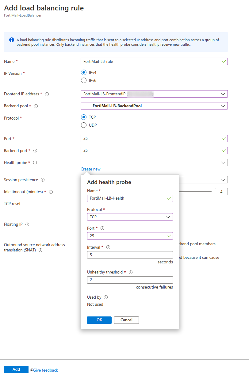 Creating an Azure Resource Load Balancer | FortiMail 7.6.0 | Fortinet ...