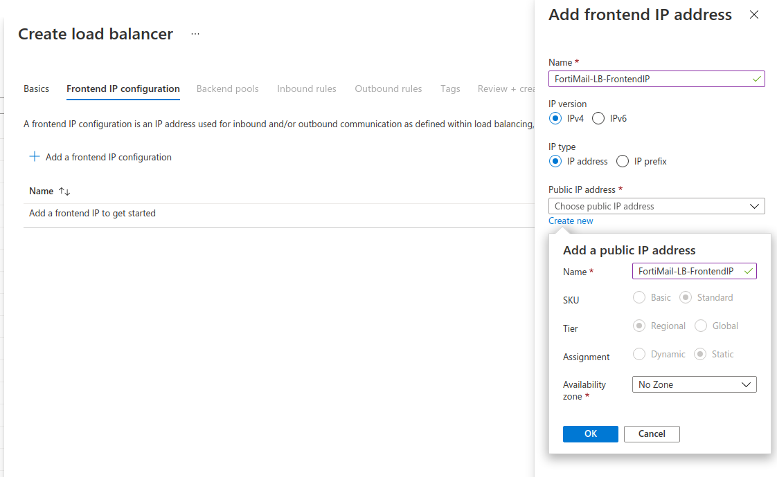 Creating an Azure Resource Load Balancer | FortiMail 7.6.0 | Fortinet ...