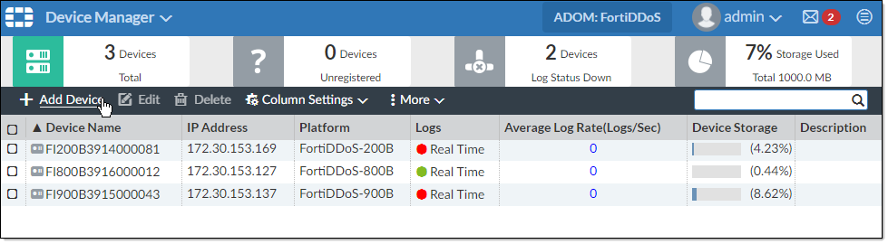 Using FortiAnalyzer to collect DDoS attack logs | FortiDDoS 5.7.3 ...