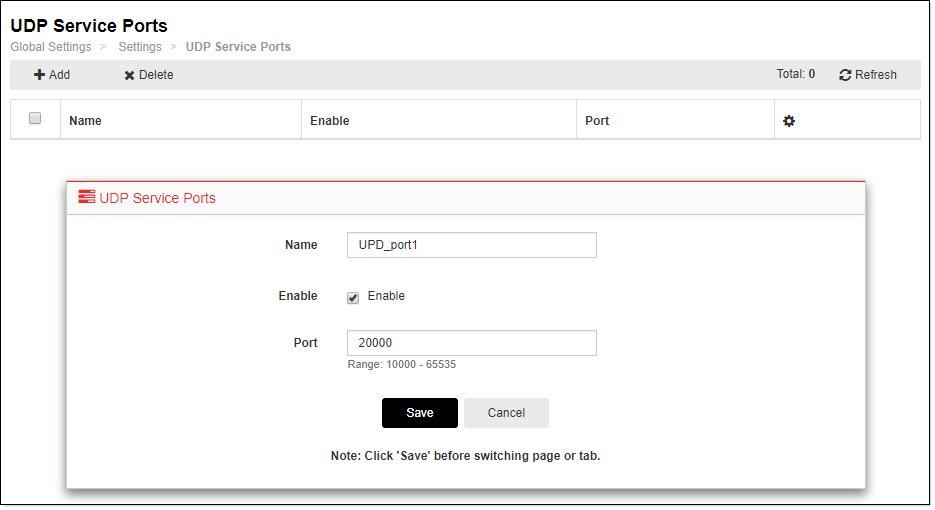 Configuring UDP service port settings | FortiDDoS 5.7.3 | Fortinet ...