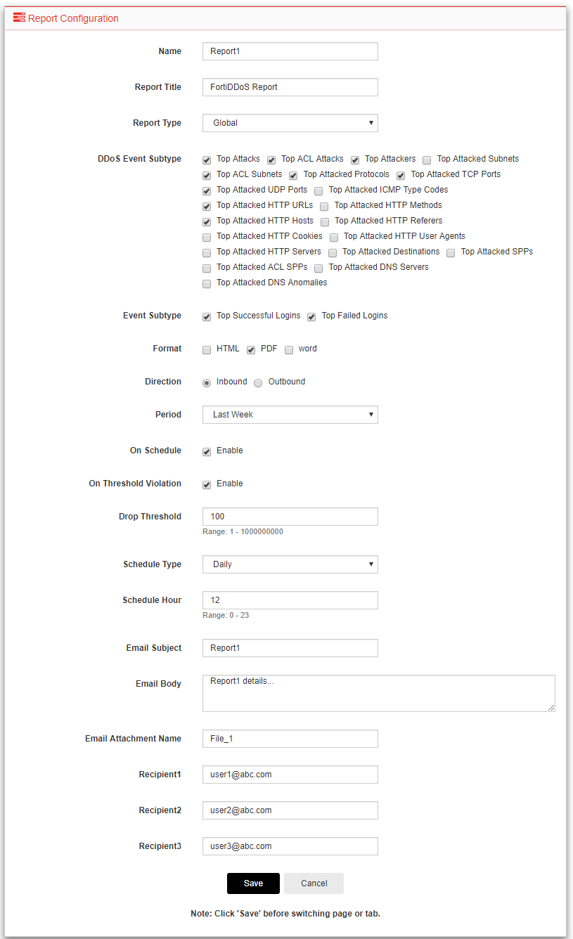 Configuring reports | FortiDDoS 5.7.3 | Fortinet Document Library