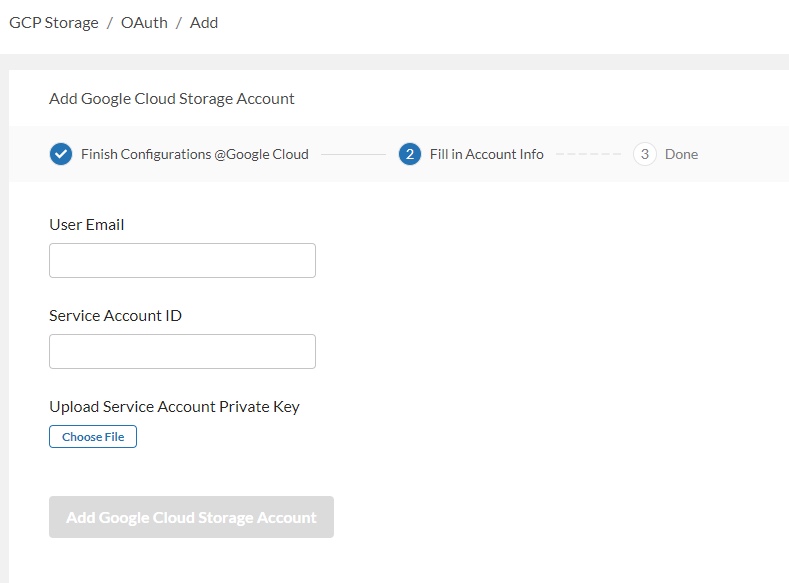 Add Google Cloud Storage Account | FortiCASB 24.3.b | Fortinet Document ...