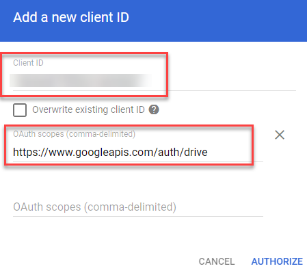 Enable Google Drive API & Authorize Client ID | FortiCASB 24.4.b ...