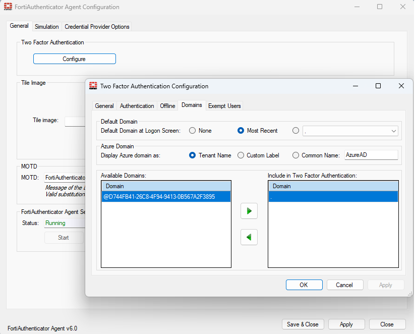 Agent configuration | FortiAuthenticator 6.6.0 | Fortinet Document Library