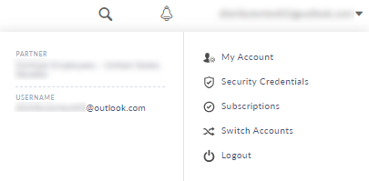 Switching accounts | FortiCloud Services 25.2.a | Fortinet Document Library