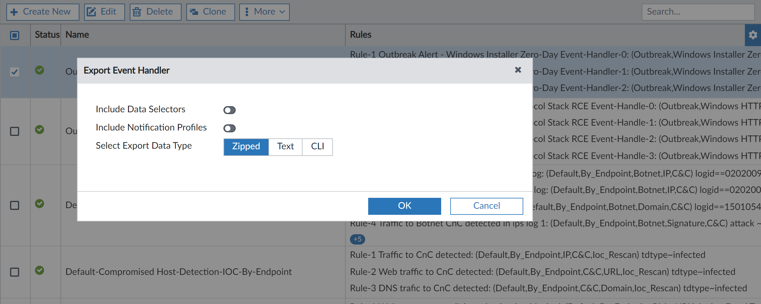 Importing and exporting event handlers | FortiAnalyzer 7.6.2 | Fortinet ...