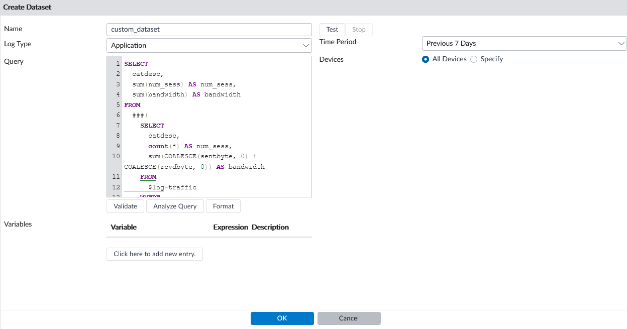 Creating datasets | FortiAnalyzer 7.6.2 | Fortinet Document Library