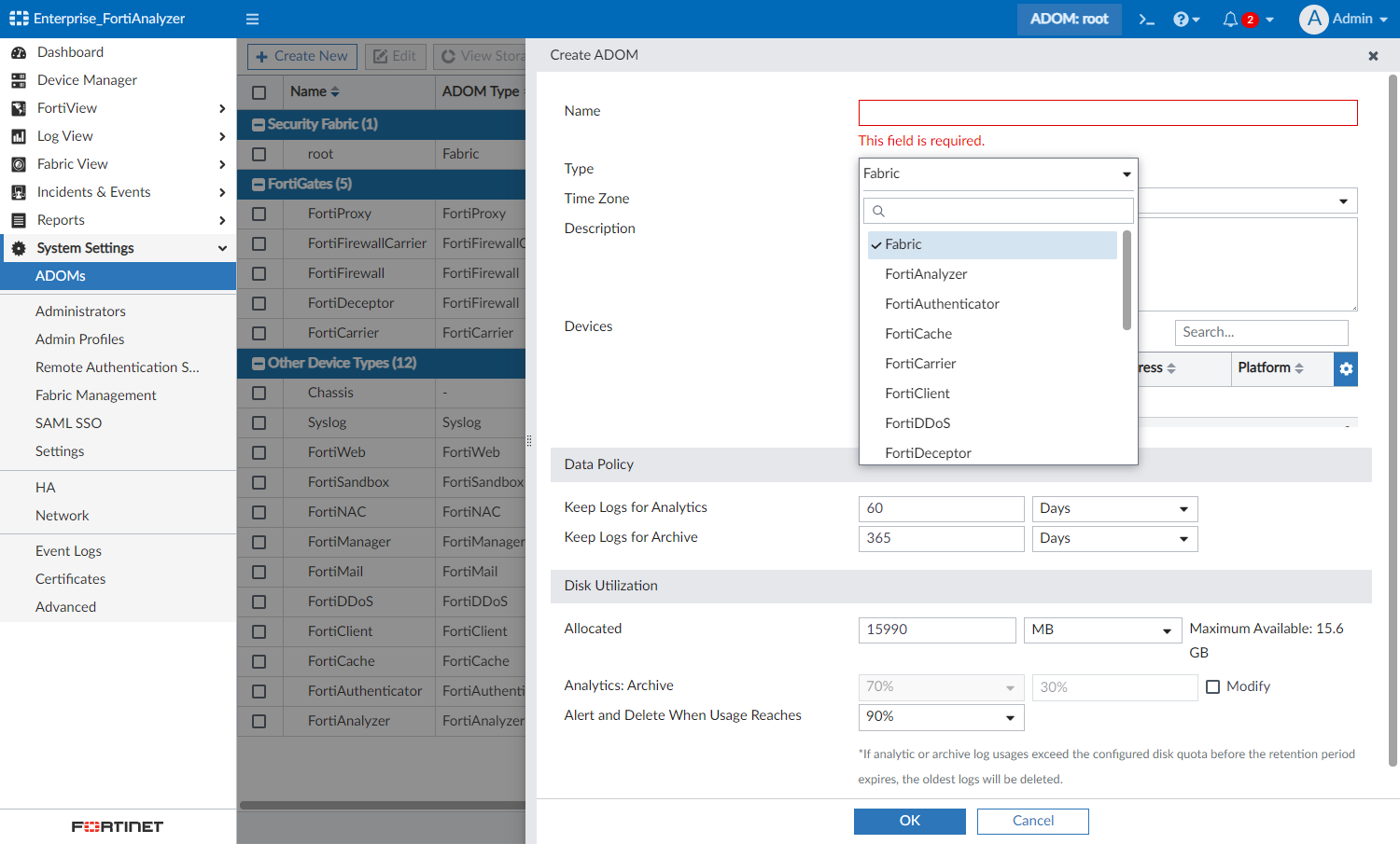 Security Fabric ADOMs | FortiAnalyzer 7.6.2 | Fortinet Document Library
