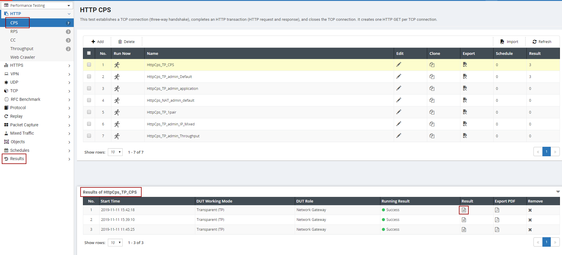 Viewing test results | FortiTester 7.4.4 | Fortinet Document Library