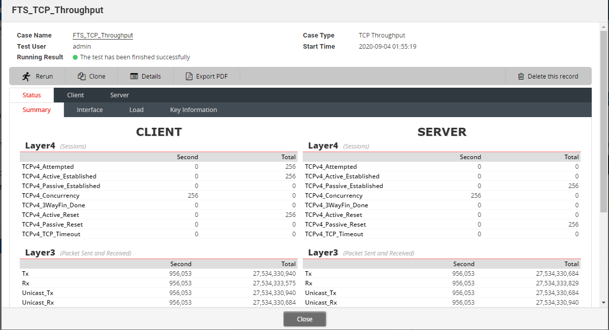 Viewing test results | FortiTester 7.4.4 | Fortinet Document Library