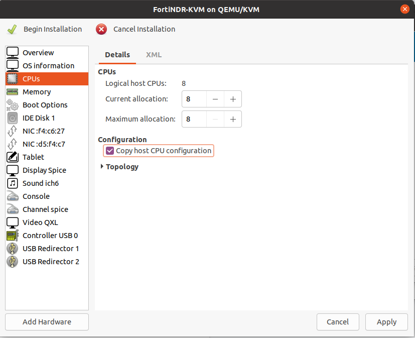 Import the FortiNDR-VM | FortiNDR Private Cloud 7.2.0