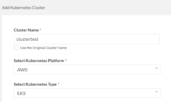 Add Kubernetes Cluster - EKS - Auto Deployment | FortiCNP 22.4.a