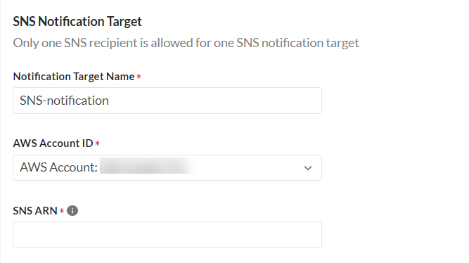 Add Amazon SNS Notification Target | FortiCNP 22.4.a