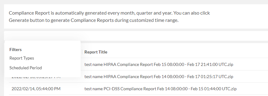Generate Compliance Report | FortiCNP 22.4.a