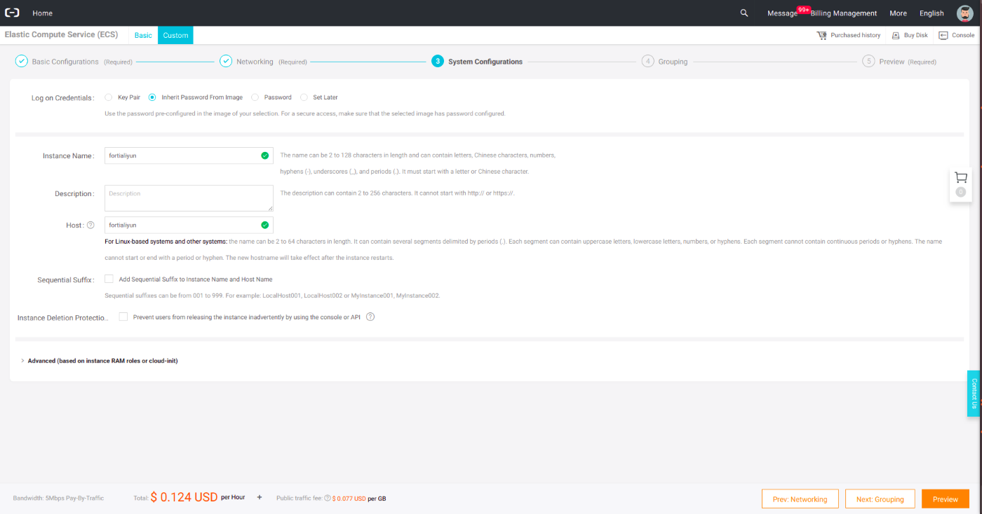 Creating An Instance Fortimanager Public Cloud 6 0 0