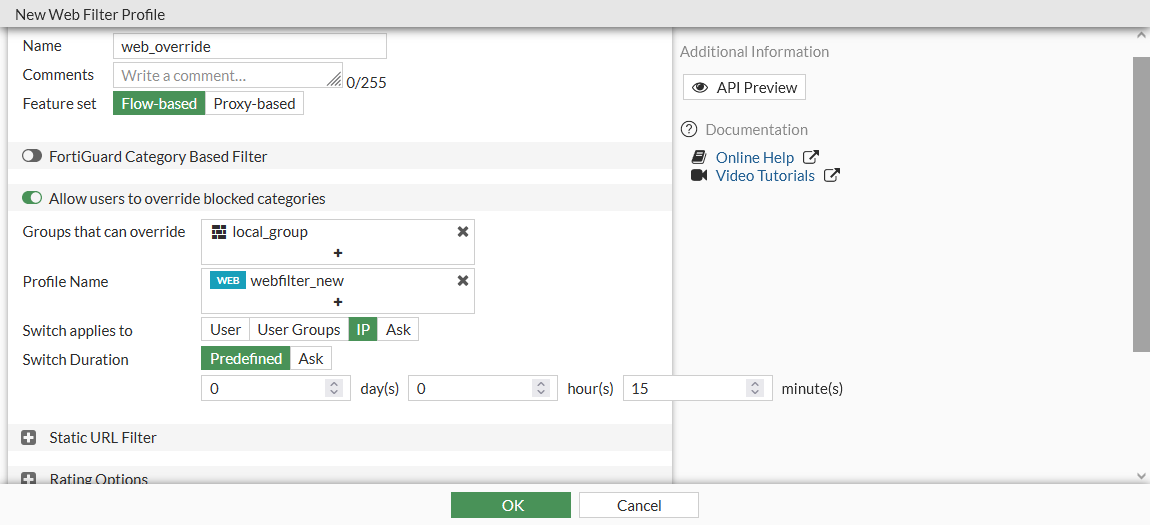 Web profile override | FortiGate / FortiOS 7.4.3 | Fortinet Document ...