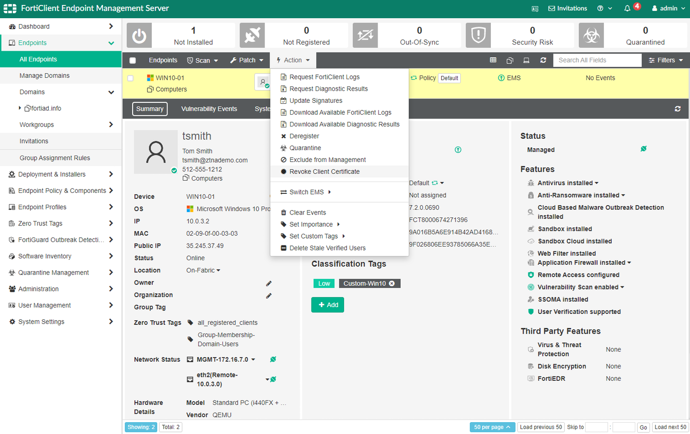 Establish device identity and trust context with FortiClient EMS ...