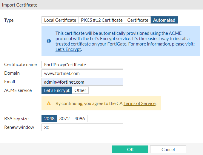 Import a local certificate | FortiProxy 7.4.4 | Fortinet Document Library