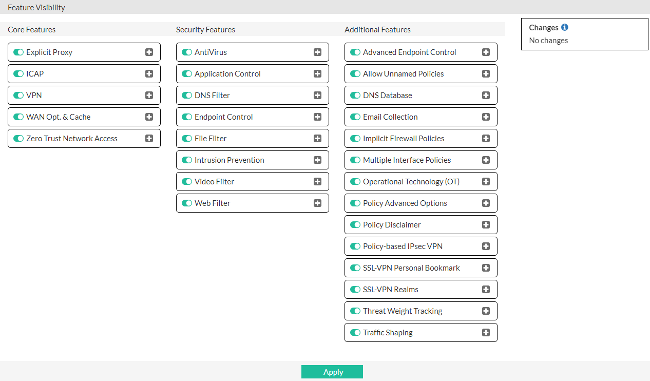 Feature Visibility | FortiProxy 7.4.4 | Fortinet Document Library