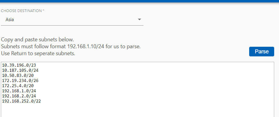 Add multiple subnets | FortiIPAM 1.0.0 | Fortinet Document Library