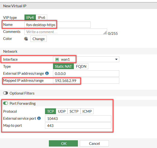 Create virtual IP addresses on FortiGate | FortiVoice 7.2.2 | Fortinet ...