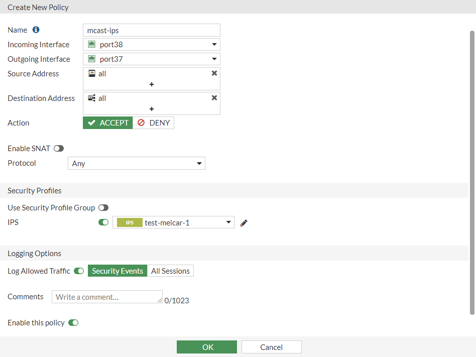 Using IPS inspection for multicast UDP traffic | FortiGate / FortiOS 7. ...
