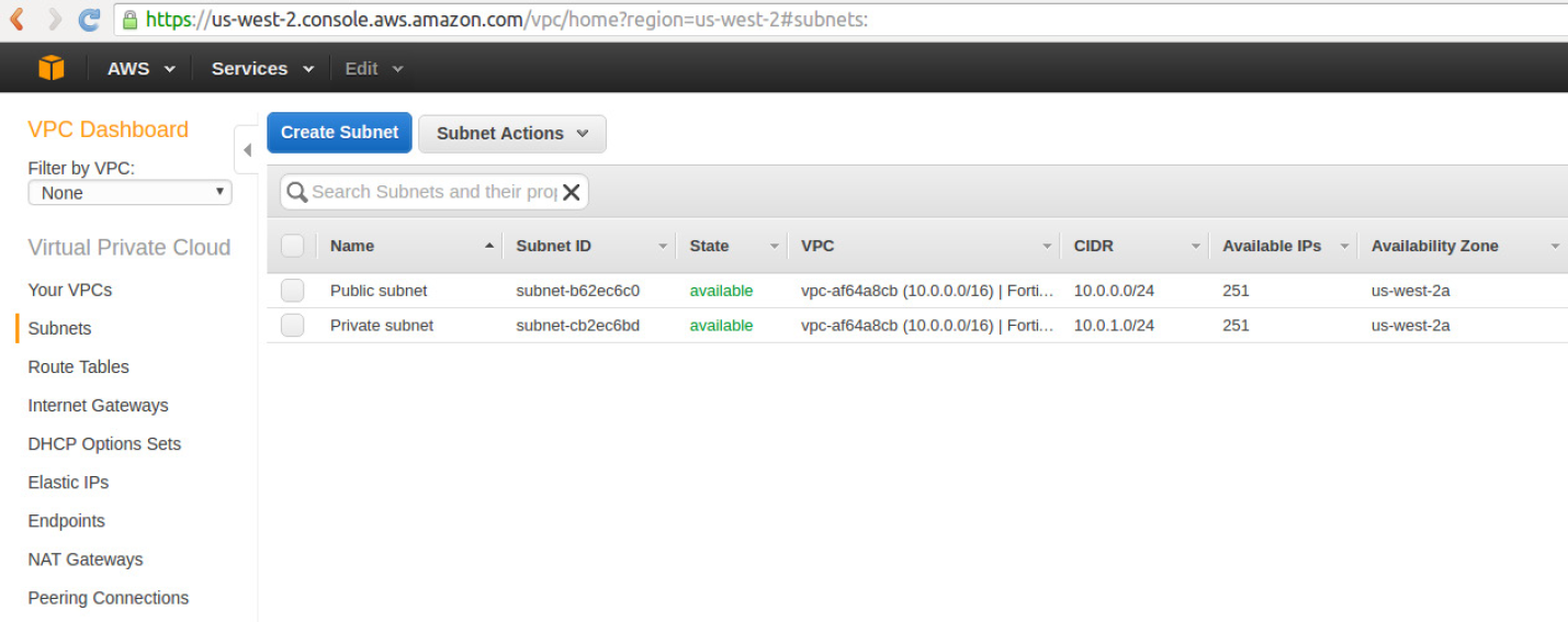 Basic AWS Network Setup | FortiMail 7.4.0 | Fortinet Document Library