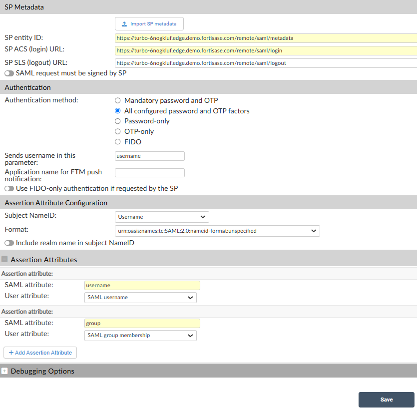 Configuring FortiAuthenticator Cloud as SAML IdP for FortiSASE SP | FortiSASE | Fortinet ...