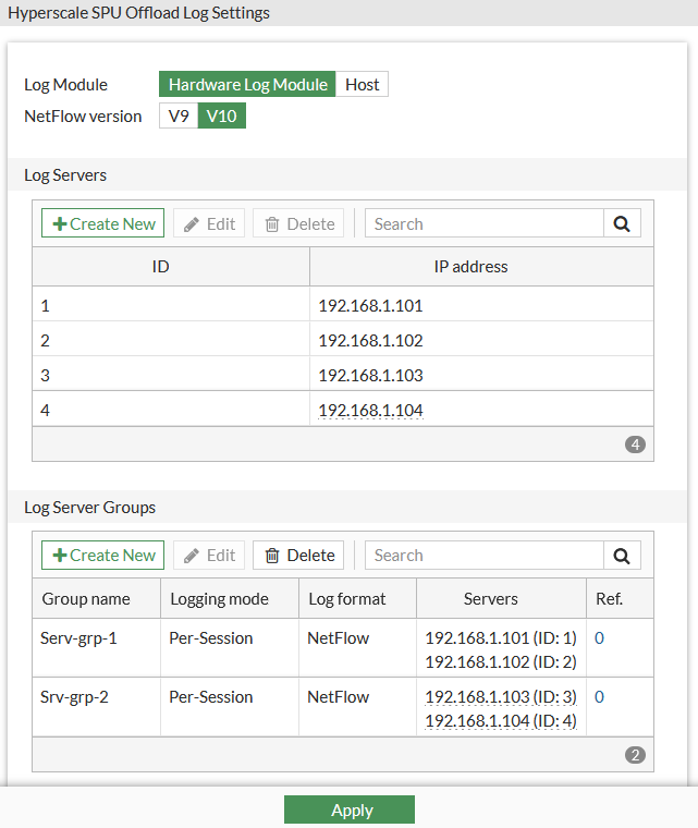 Configuring hardware logging | FortiGate / FortiOS 7.4.6 | Fortinet Document Library
