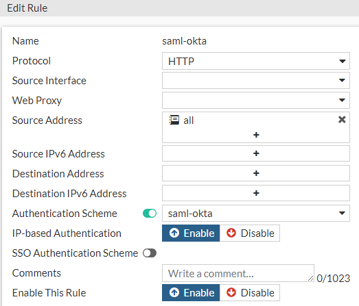 Using SAML authentication with Okta | FortiProxy 7.2.0 | Fortinet Document Library
