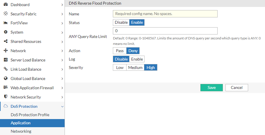 DNS Load Balancing and DDoS Protection | FortiADC 8.0.0 | Fortinet ...