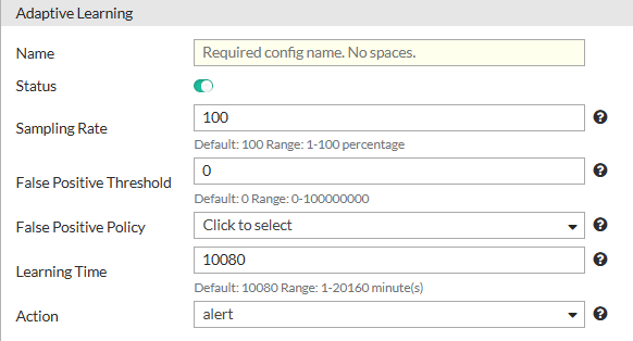 WAF Adaptive Learning | FortiADC 8.0.0 | Fortinet Document Library