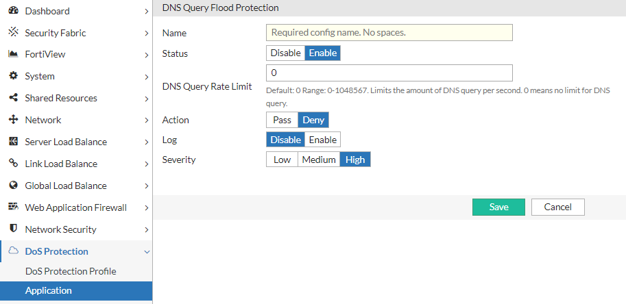 DNS Load Balancing and DDoS Protection | FortiADC 8.0.0 | Fortinet ...