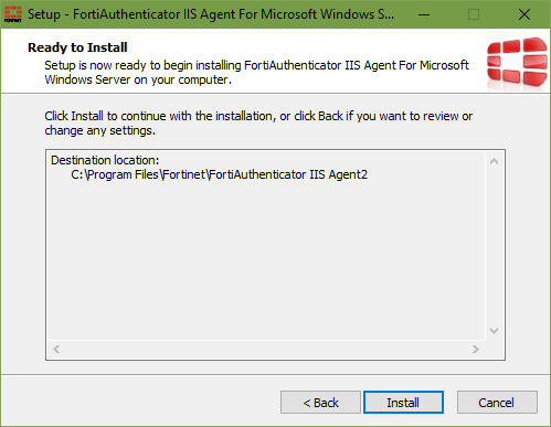 Agent installation procedure | FortiAuthenticator 6.2.0