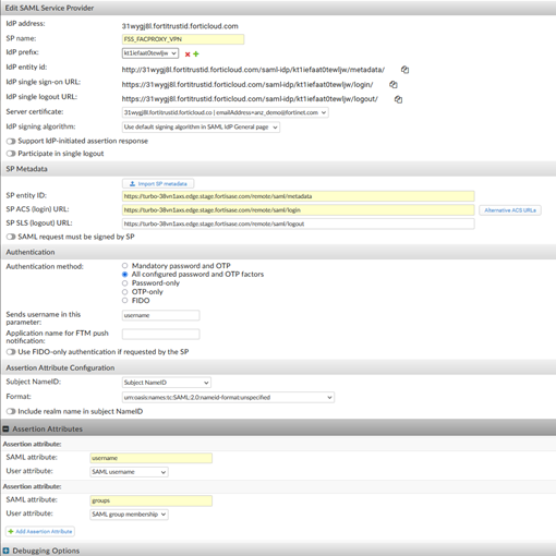 Configuring FortiAuthenticator Cloud | FortiSASE 23.3.25 | Fortinet Document Library